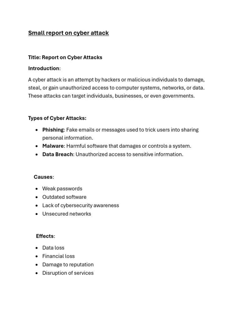 Cyber Attack Report | PDF