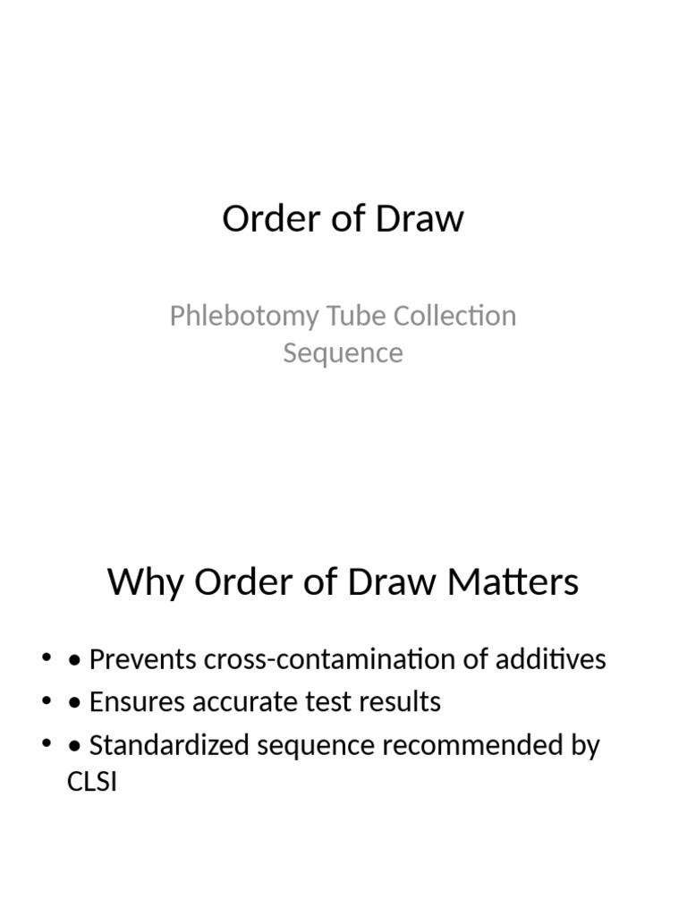 Phlebotomy Order of Draw Guide | PDF