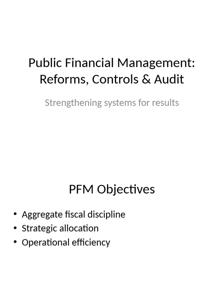 Public Financial Management Reforms Guide | PDF