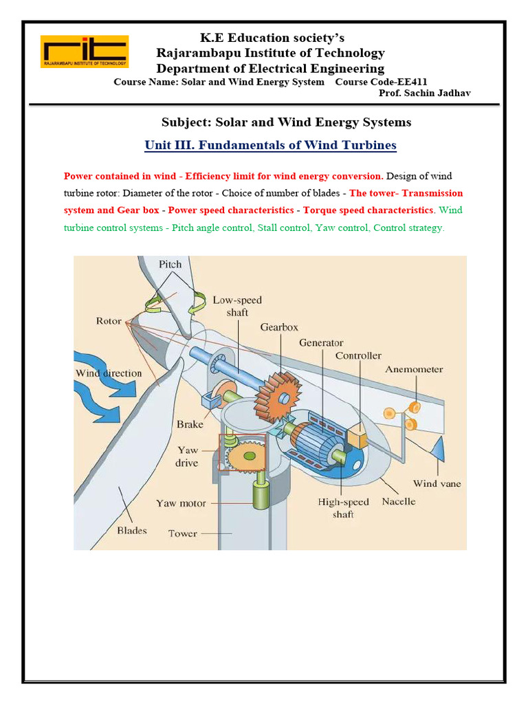 Fundamentals of Wind Turbines Explained | PDF | Turbine | Wind Turbine