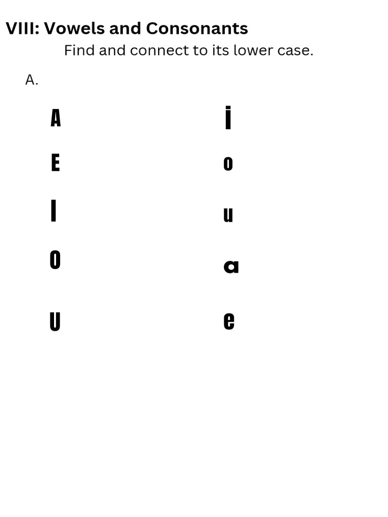 Yellow White Minimalist Simple Vowels Preschool English Worksheet ...