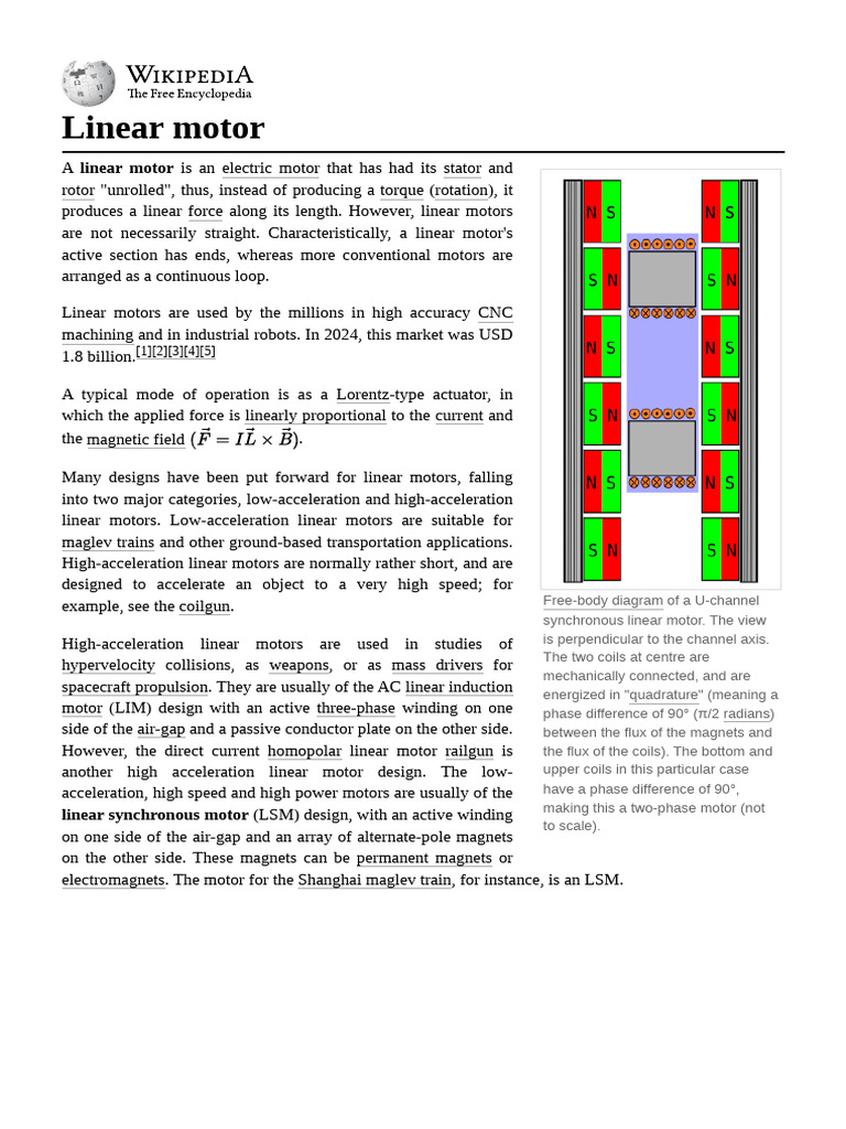 Linear Motor | PDF | Electric Motor | Magnetic Devices