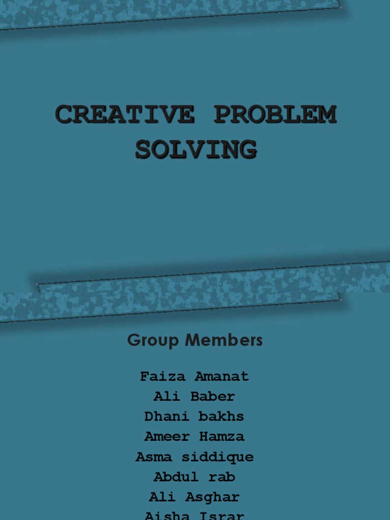 Creative Problem Solving | PDF | Creativity | Thought