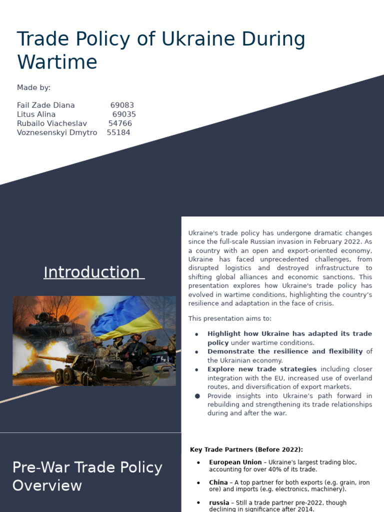 Trade Policy of Ukraine During Wartime | PDF | Ukraine | Trade