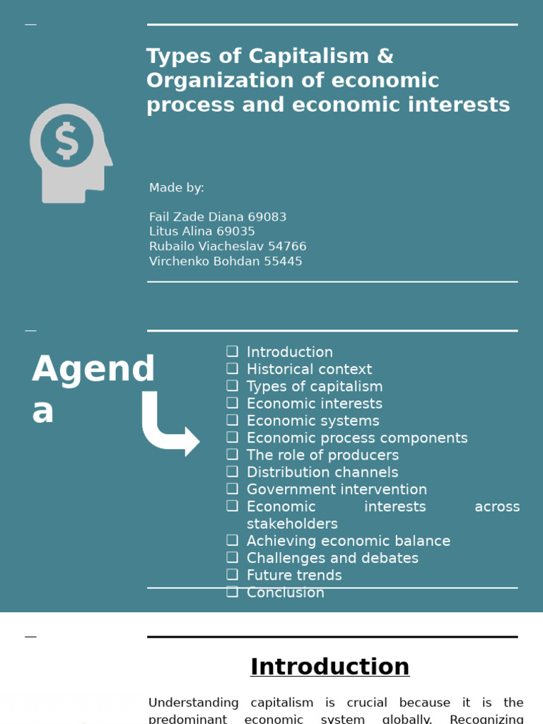 Types of Capitalism & Organization of Economic Process and Economic ...