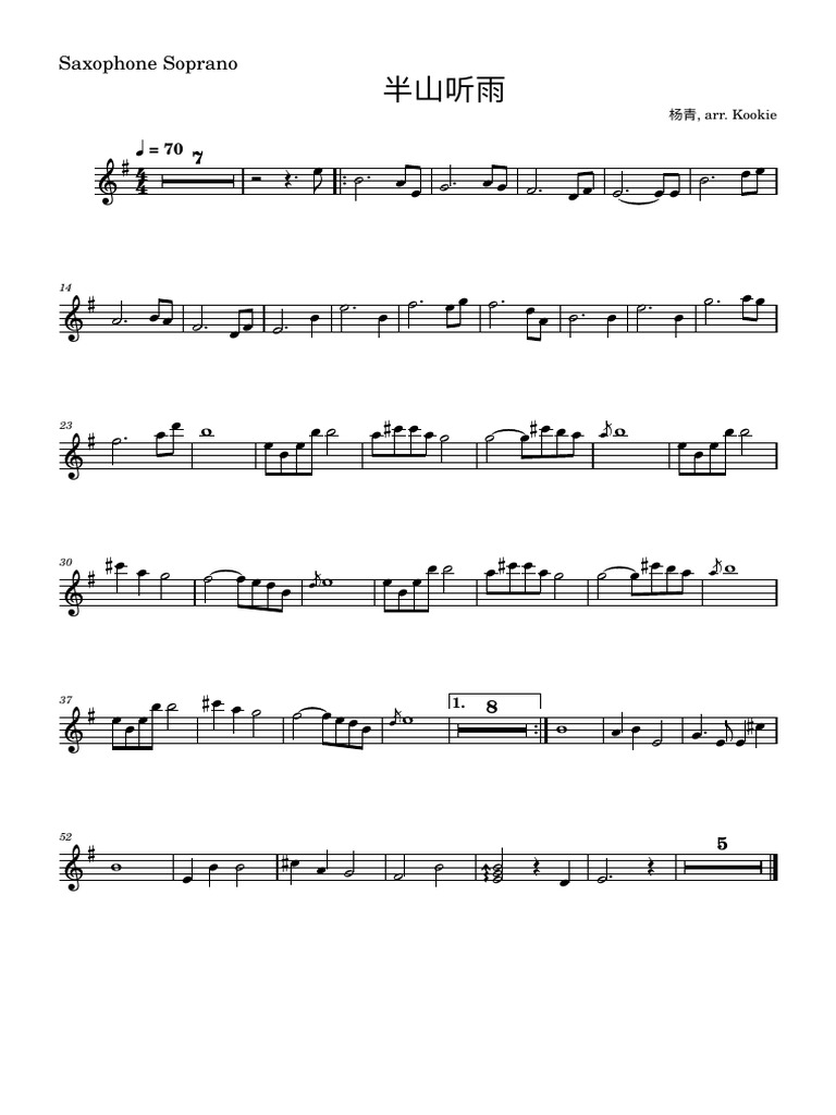 Ban Shan Ting Yu Yang Qing Sax BB | PDF