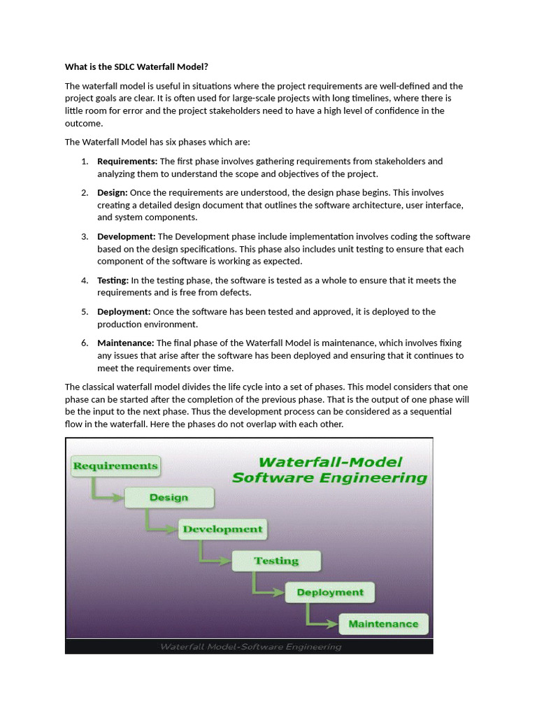 What is the SDLC Waterfall Model | PDF | Software Development Process ...