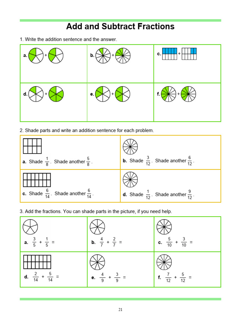 Add and Subtract Fraction | PDF | Subtraction | Mathematics
