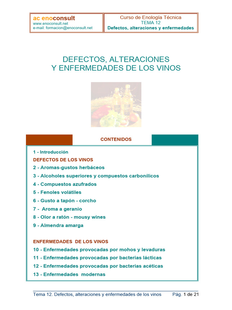 Tema12 (1) (1) Defectos, Alteracionesyenfermedadesdelosvinos | PDF ...