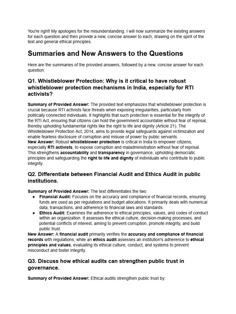 Yes Summarize and Give New Answer Too | PDF | Audit | Mentorship