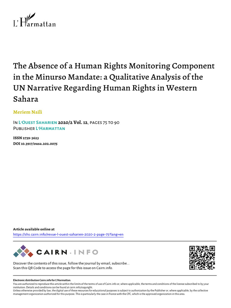 Naili 2020 The Absence of A Human Rights Monitoring Component in The ...