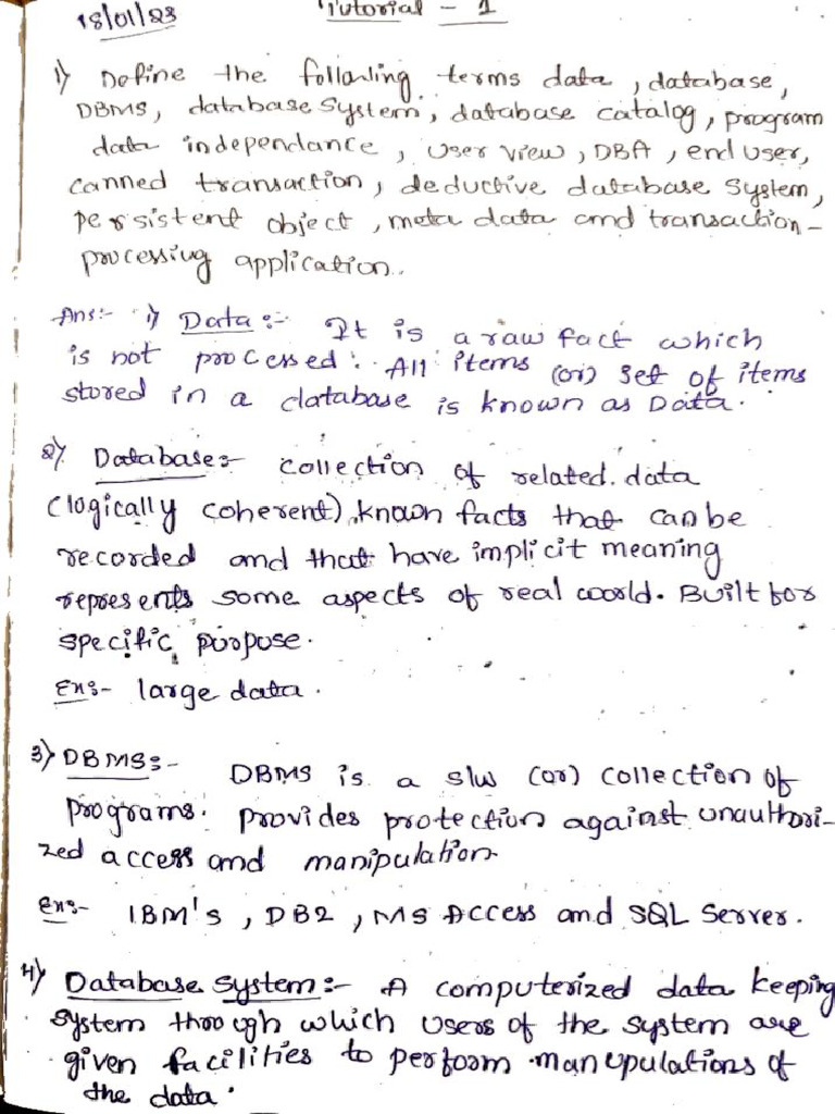 Dbms Tutorial 1 | PDF