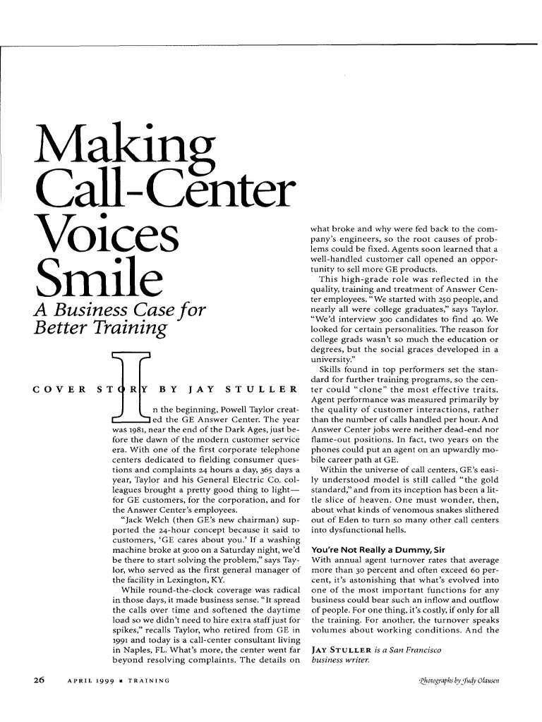 Enhancing Call-Center Voice Training | PDF