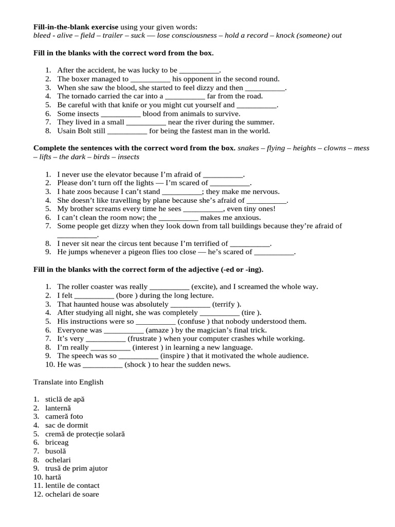 Revision Voc and Present Simple Vs Cont Past Simple Vs Cont | PDF