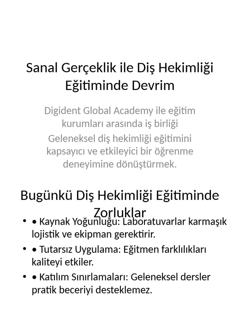 Digident VR Dental Egitim TR | PDF