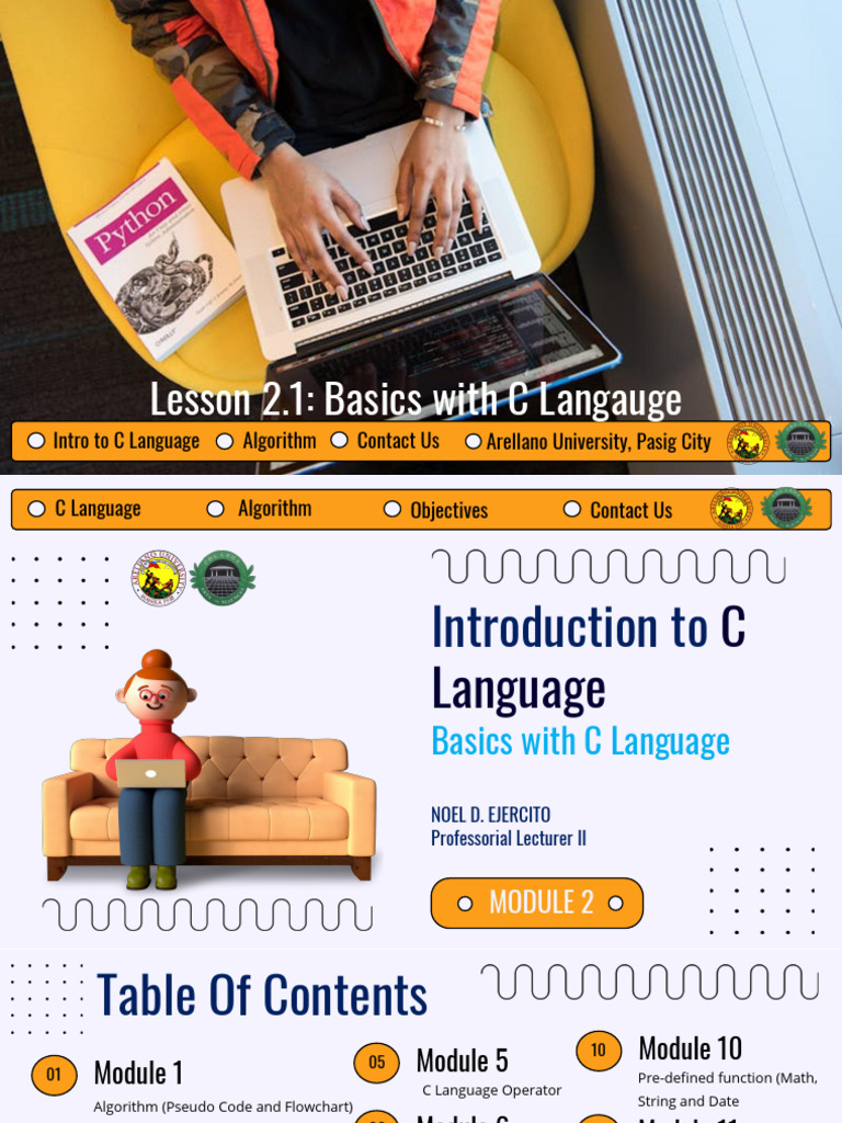 02. MODULE 2.1 Basic C Langauge With Online GDB | PDF | C (Programming Language) | Computer ...