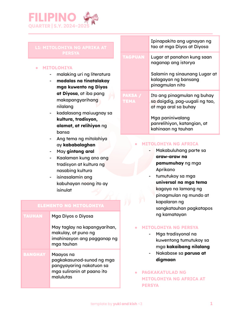 ULTIMATE 3RD FILIPINO PAGAARAL REVIEWER | PDF