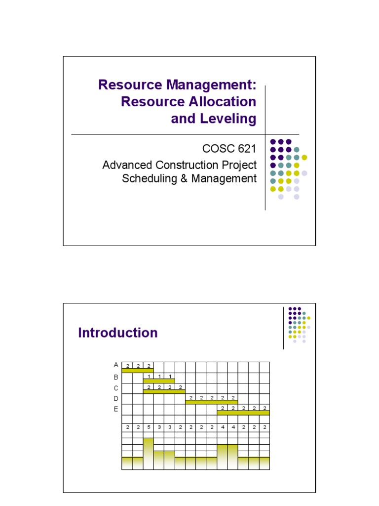 07 Resource Allocation Leveling | PDF | Scheduling (Production Processes) | Scheduling (Computing)