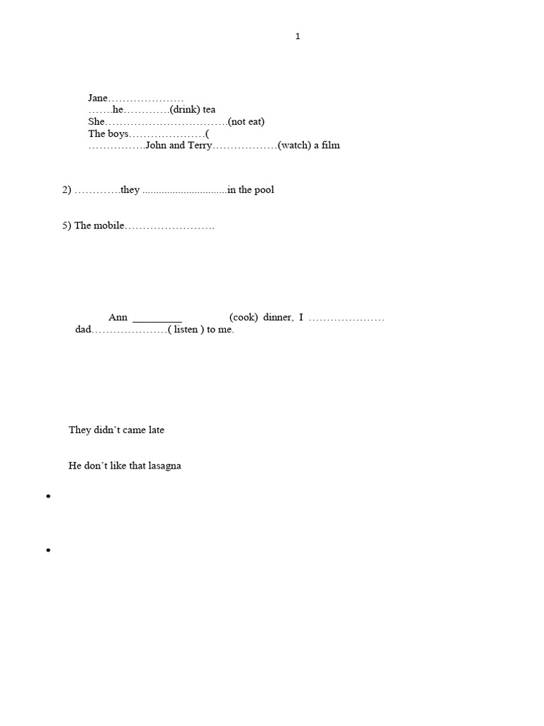 TEST PAPER Past Simple Vs Cont Cls 7 Modul 1 Ok | PDF