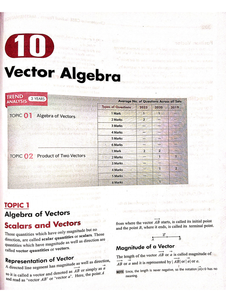 10 Vector Algebra | PDF