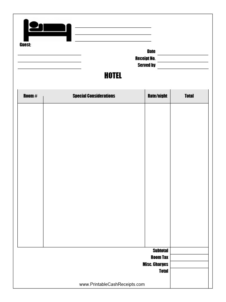 Sample Hotel Invoice Template | PDF