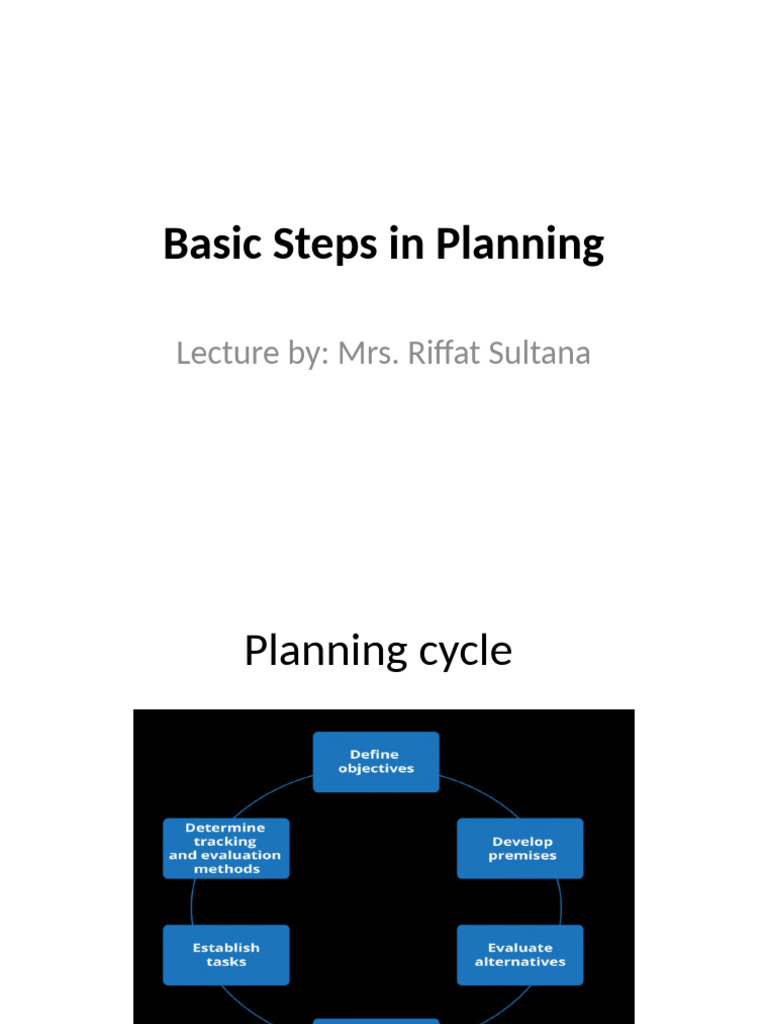 Key Steps in Effective Planning | PDF | Goal | Planning