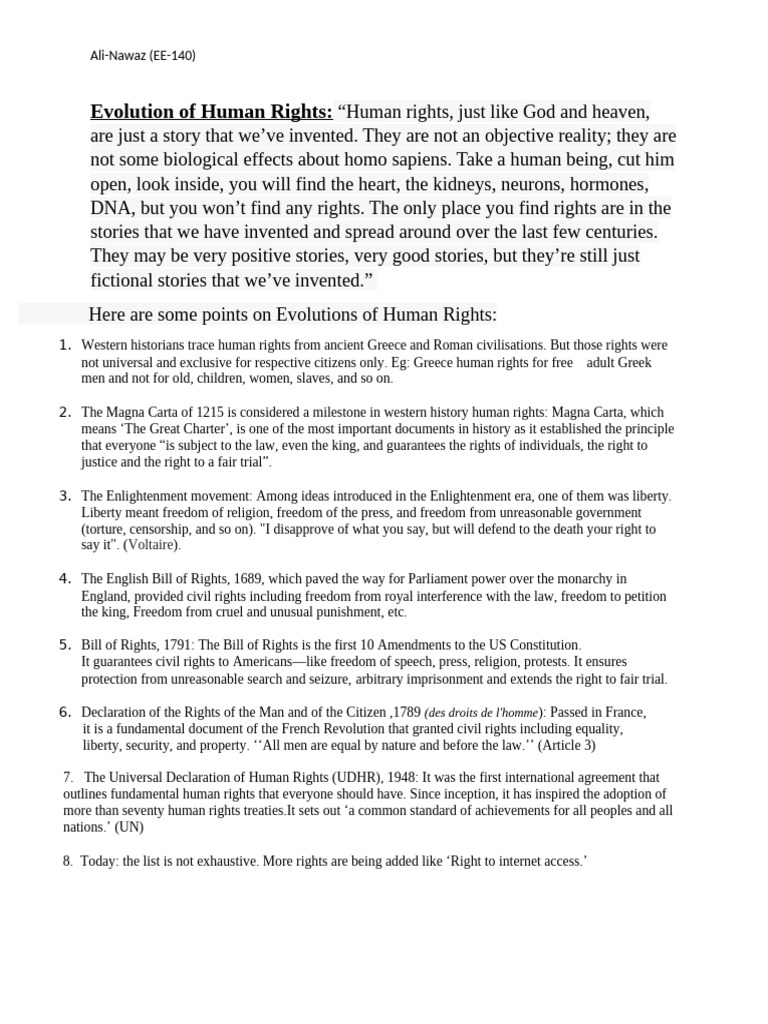 Evolution of Human Rights in The West | PDF | Human Rights | United ...