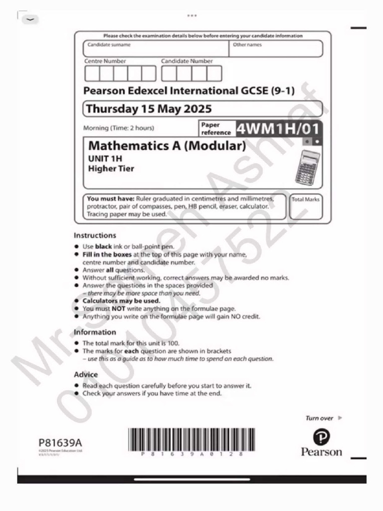 May 2025 1H (Modular) | PDF