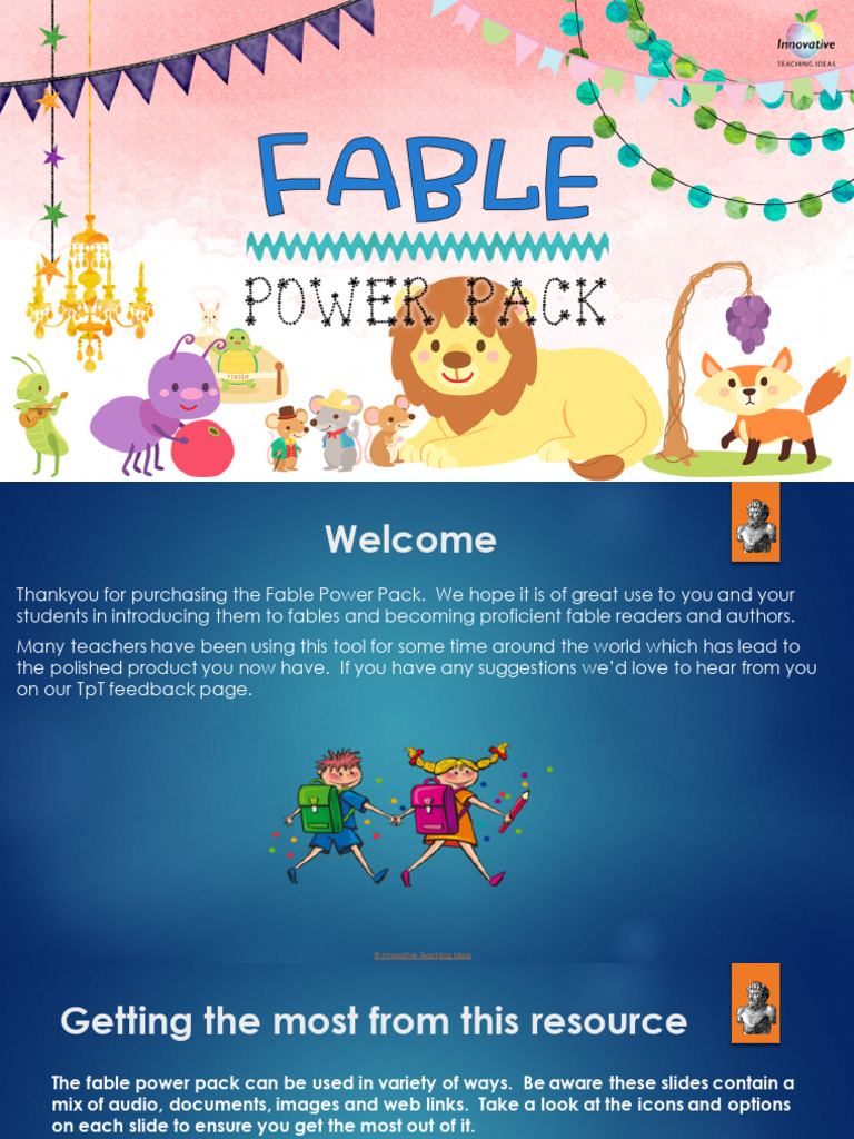 Fable Power Pack Teaching Resource | PDF | Fable | Aesop's Fables