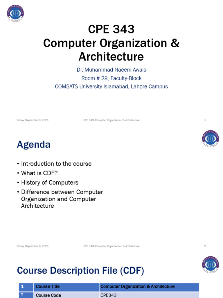 Lec 01-02 Introduction COA | PDF | Cpu Cache | Central Processing Unit