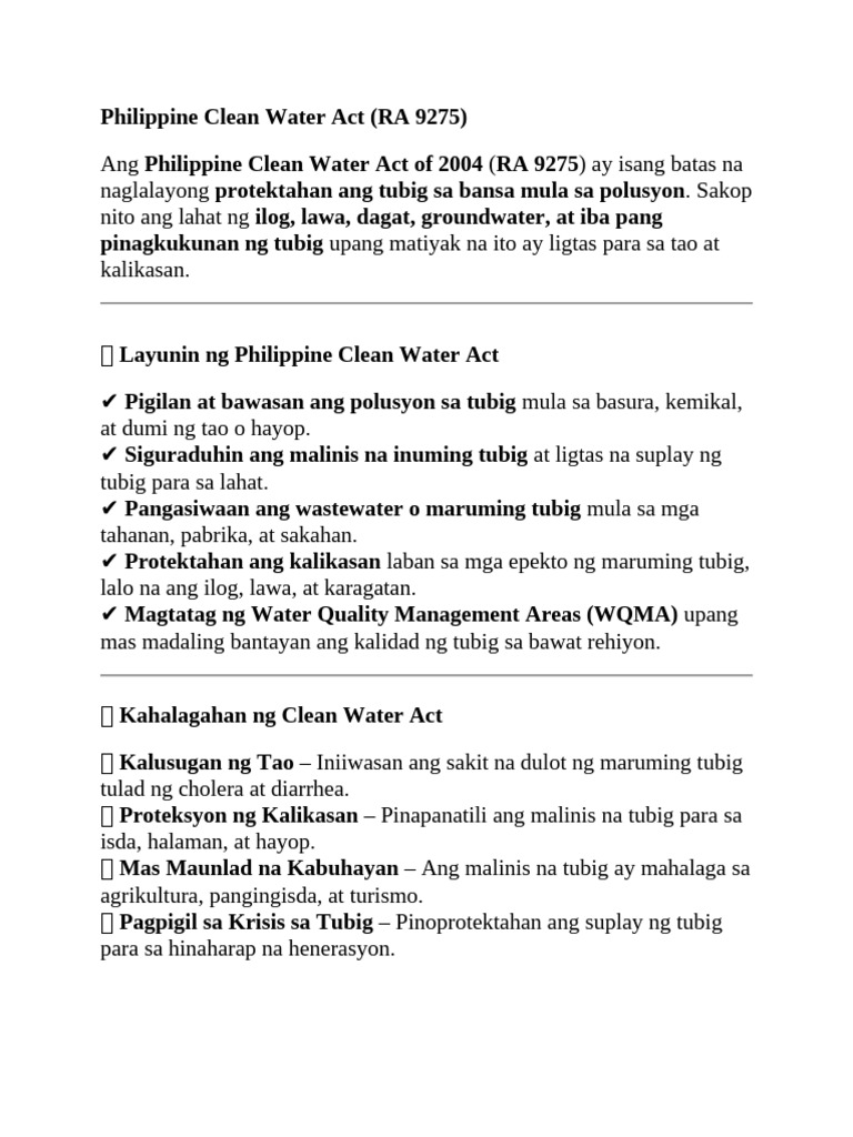 Clean Water Act | PDF