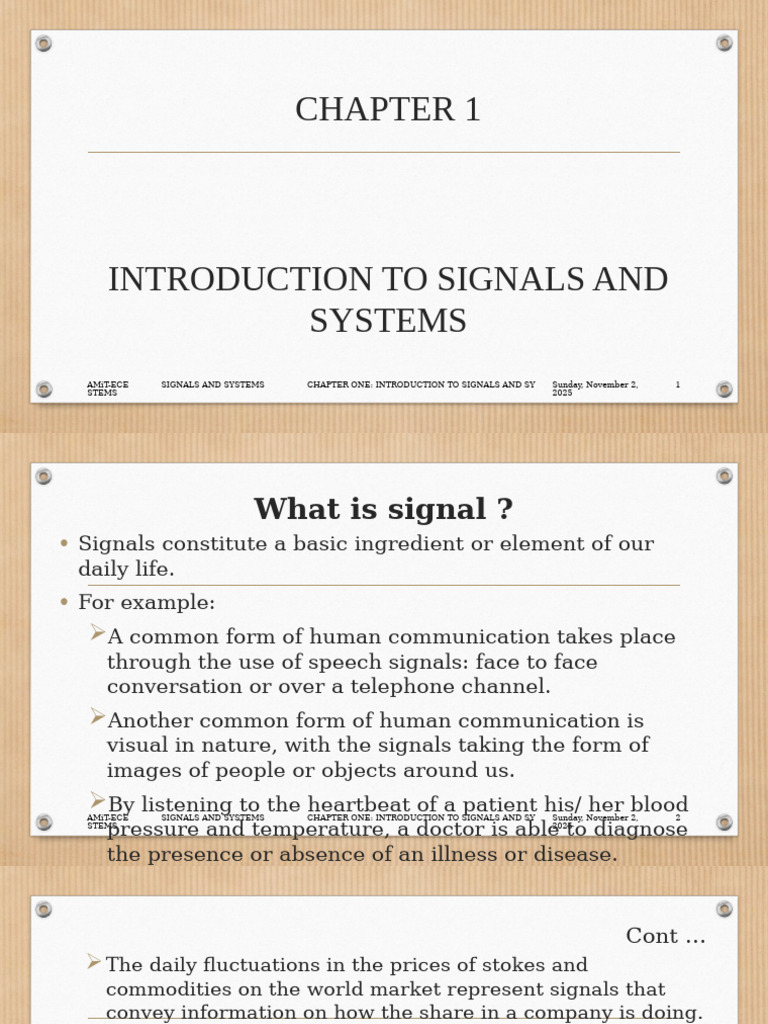 Chapter 1 Part 1 Introduction to Signals and Systems | PDF | Capacitor ...