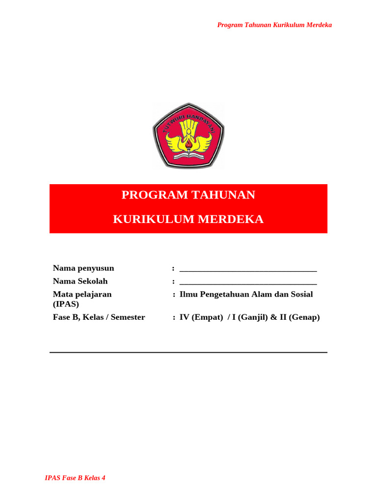 5. Prota Kurikulum Merdeka | PDF