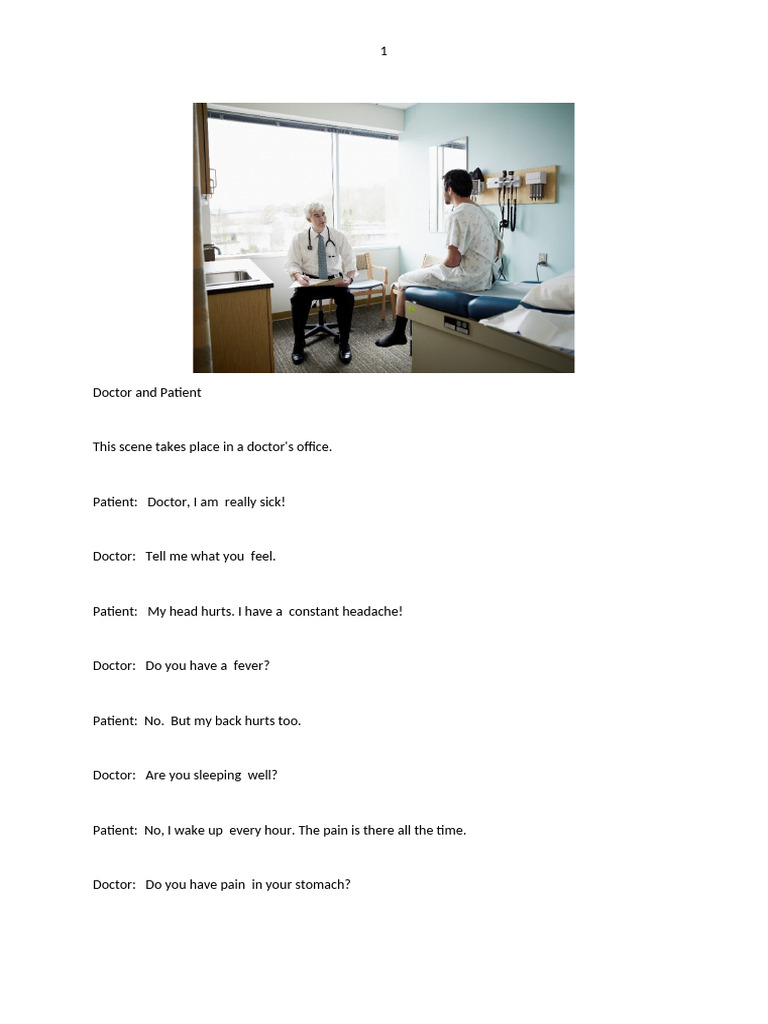 Doctor and Patient - Conversation Dialogues For Spoken English | PDF