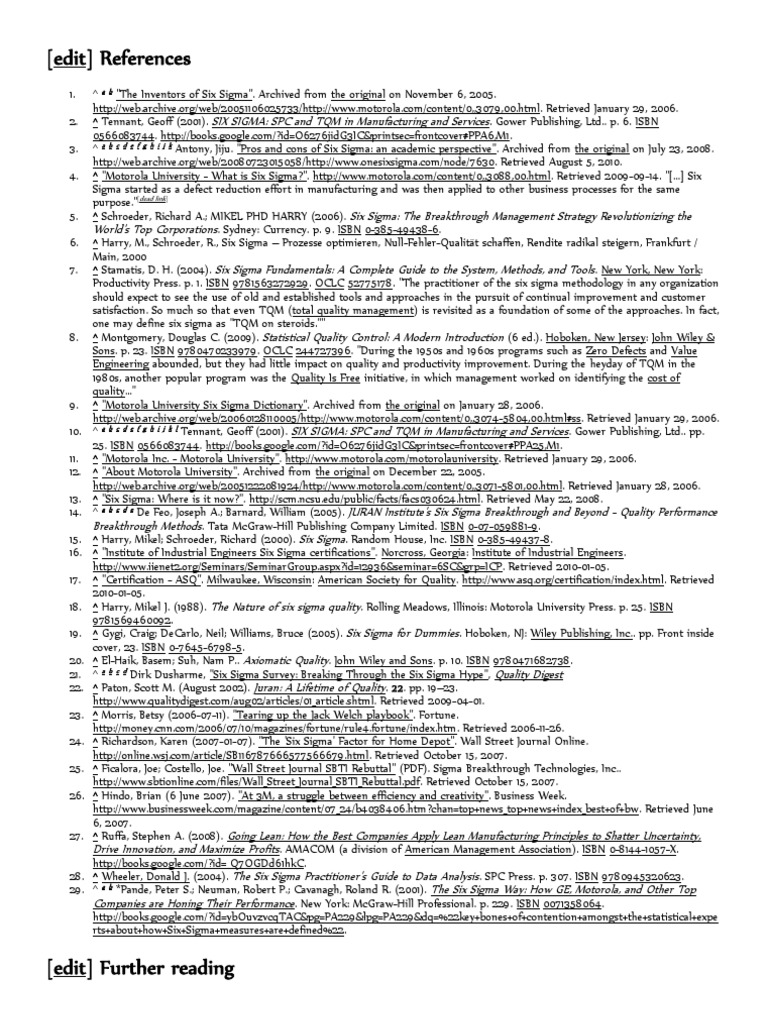 6 Sigma Reference Books | PDF | Six Sigma | Methodology