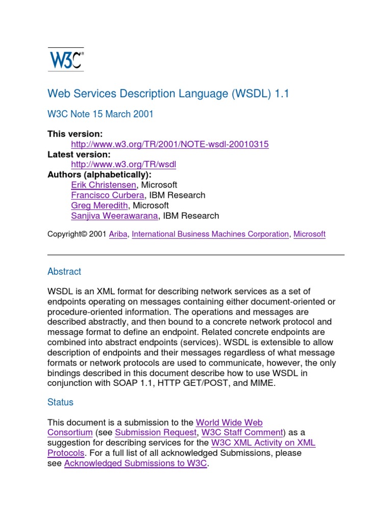 Web Services Description Language | PDF | Soap | Xml Schema