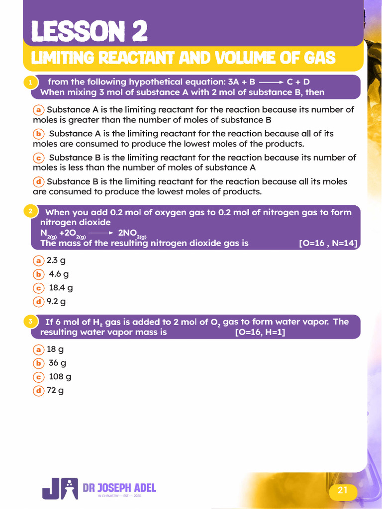 Homework Lecture 2 Chapter 1 | PDF | Mole (Unit) | Chemical Reactions