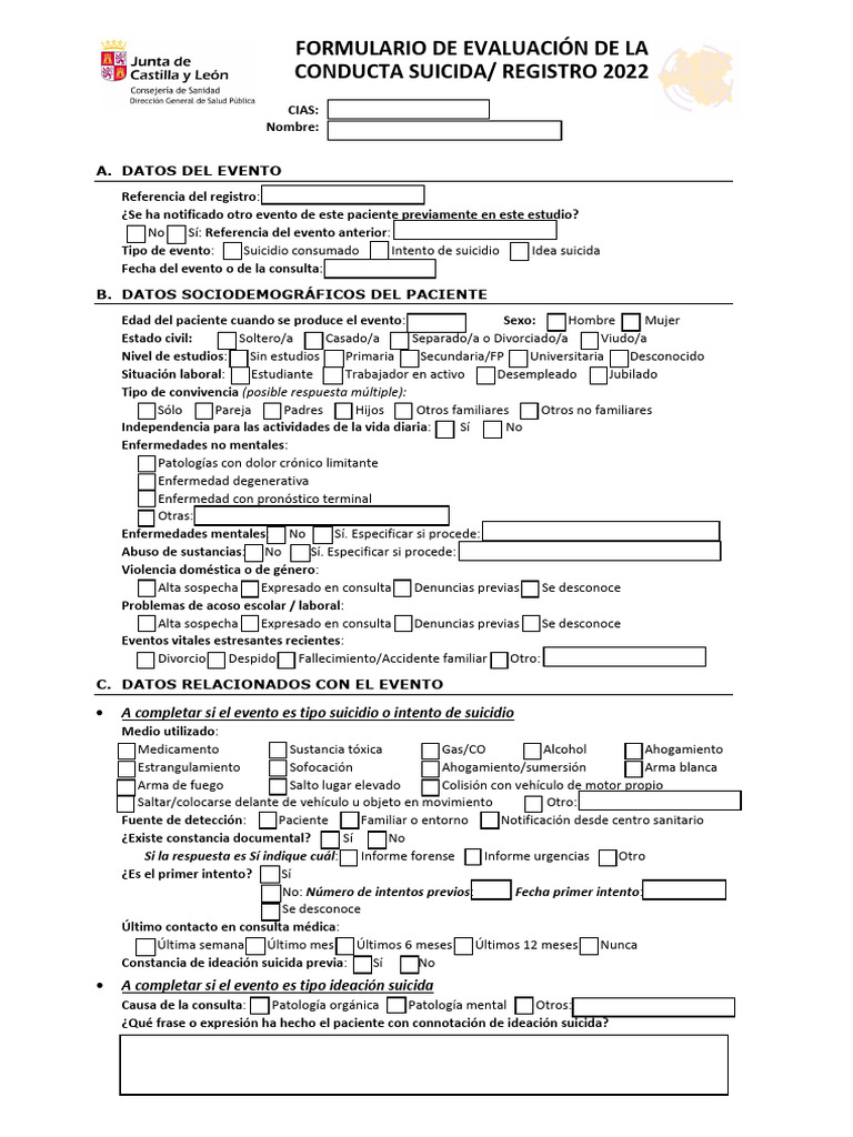 Formulario ideación suicida03 FES_V2 | PDF | Suicidio | Enfermedades y trastornos humanos