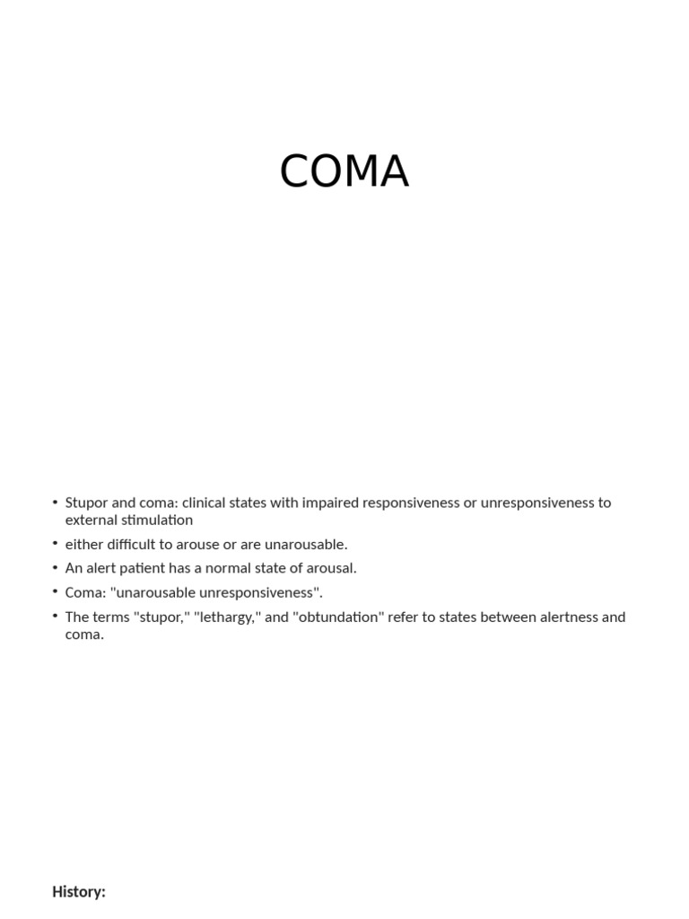 Understanding Coma: Causes and Management | PDF | Coma | Anatomical ...