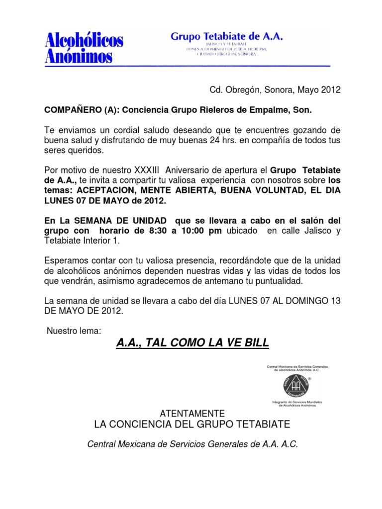 Invitaciones 33 Aniversario | PDF | alcoholicos anonimos | comportamiento abusivo