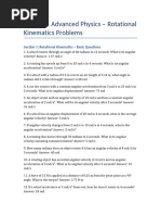 Angular Kinematics Practice Problems | PDF