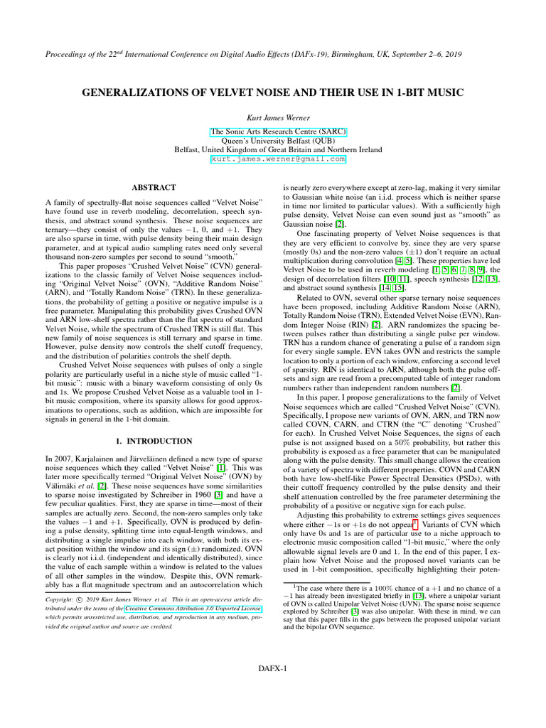 1bit Music_DAFx2019_paper_53 | PDF | Spectral Density | Electrical ...