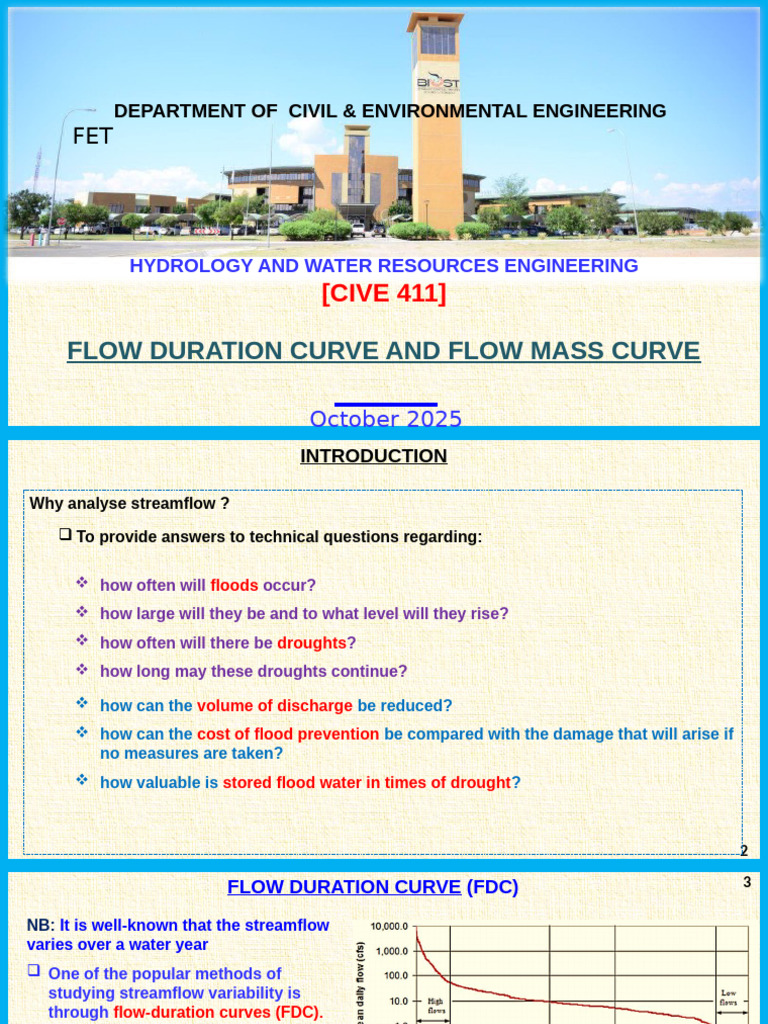 FLOW DURATION CURVE AND FLOW MASS CURVE and DROUGHT - 31 October 2025 ...