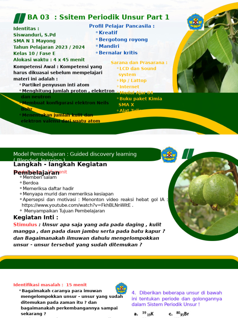 BA 03. Sistem Periodik Unsur SPU Part 1.Pptx | PDF