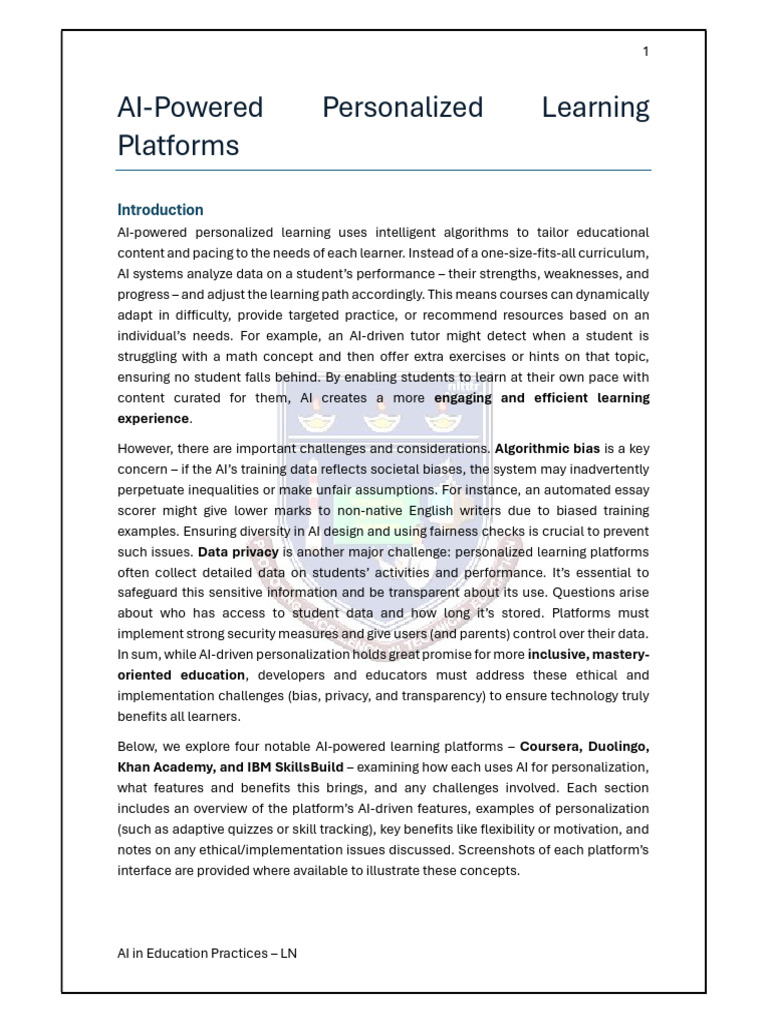 Ai Personalised Learning Pdf Artificial Intelligence Intelligence