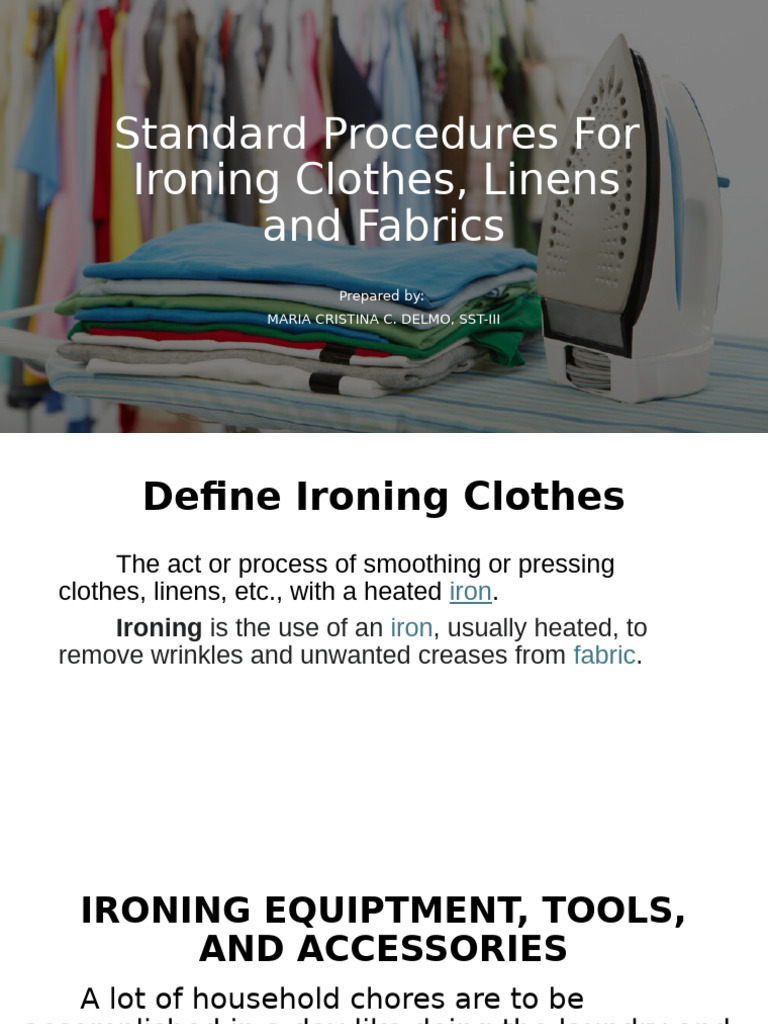Step-by-Step Ironing Procedures | PDF | Clothing | Textiles