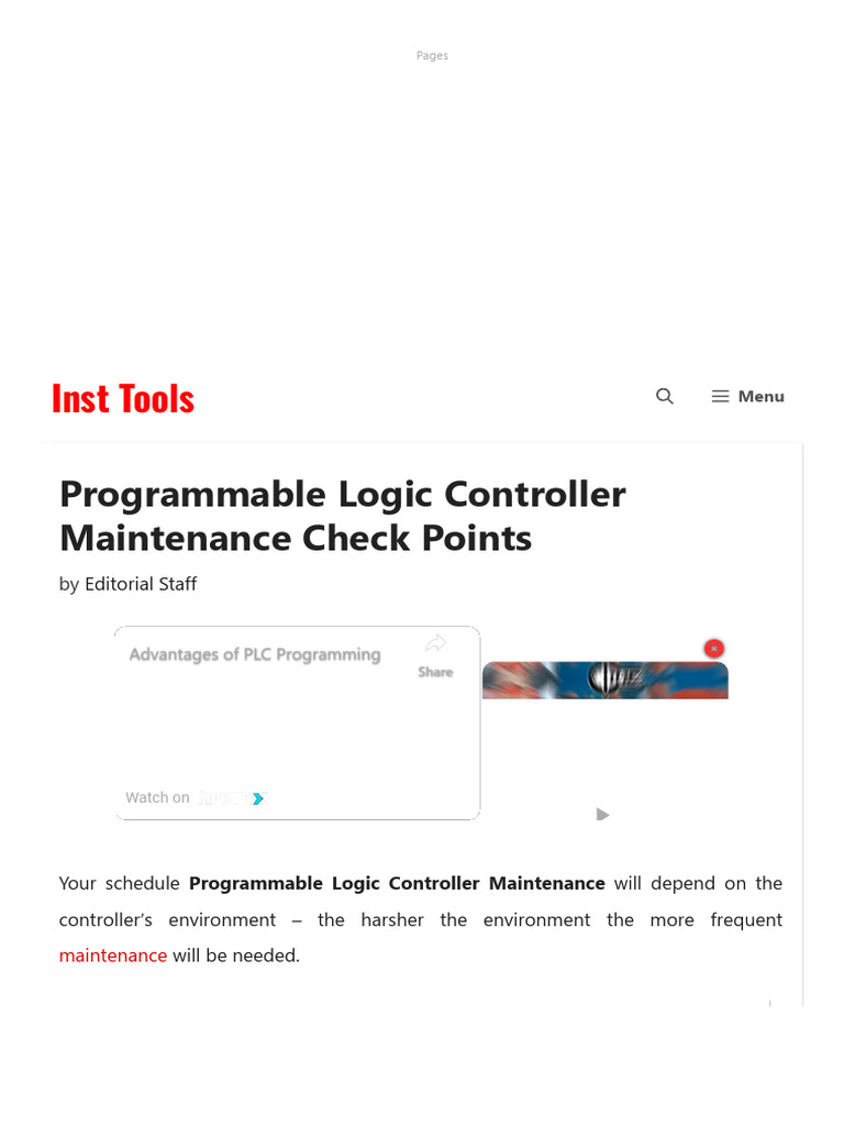 Programmable Logic Controller Maintenance Check Points | PDF | Programmable Logic Controller ...