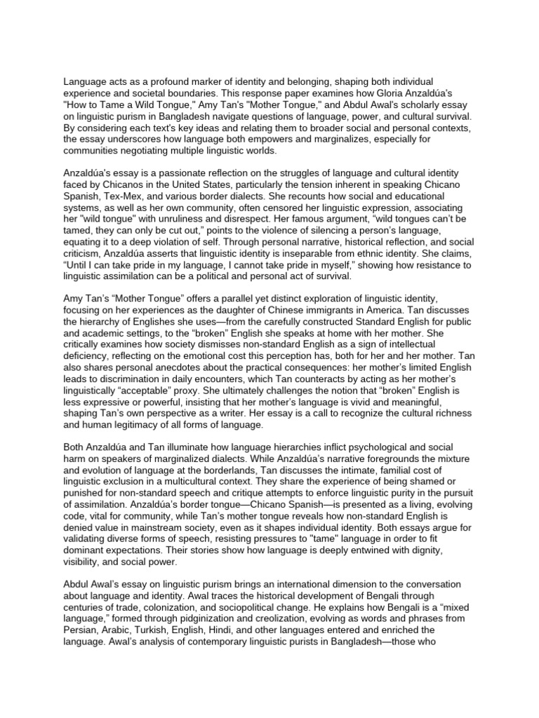 Response Paper Draft | PDF | Chicano | Identity (Social Science)