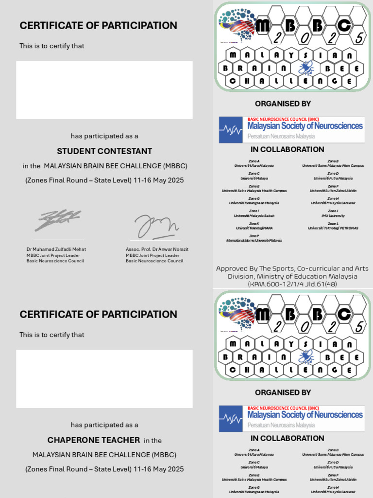 Cert 2025 v2_mbbc 2025 Zones Final_may 2025 | PDF | Malaysia
