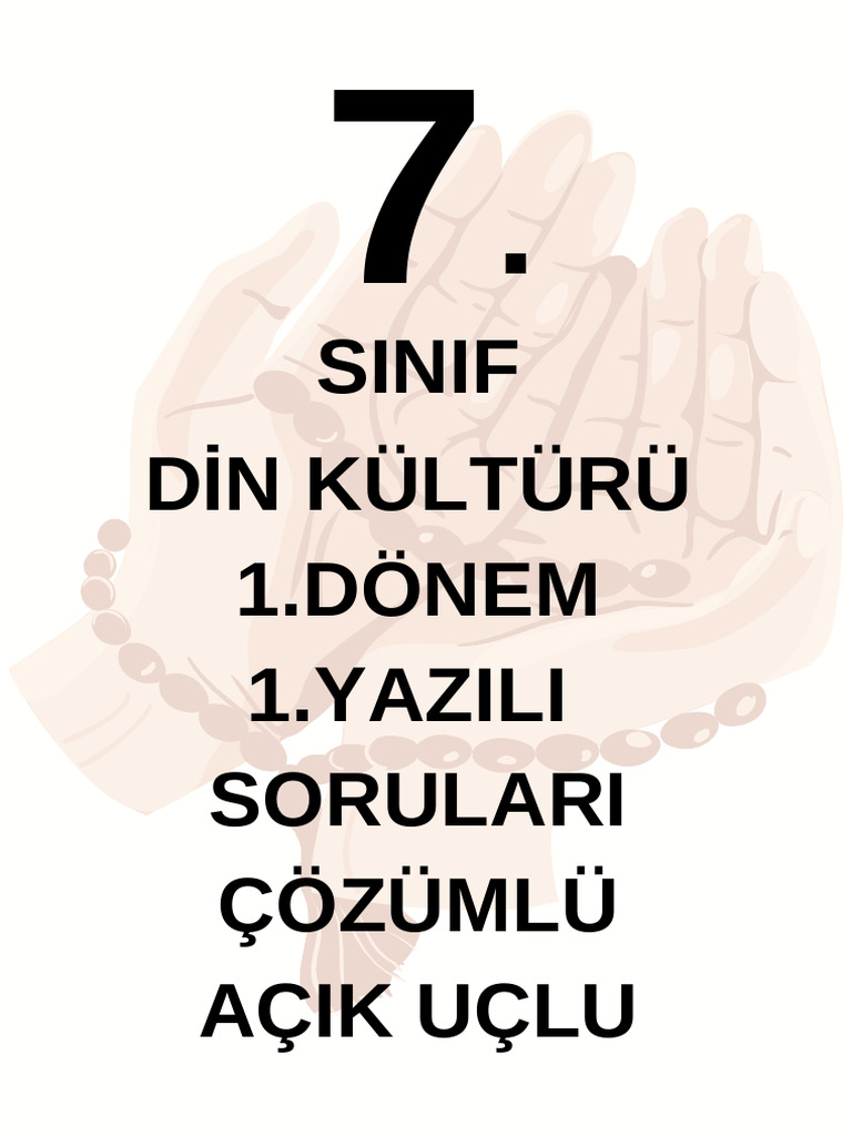 7.sınıf Din Kültürü 1.dönem 1.yazılı Siyah 2 | PDF